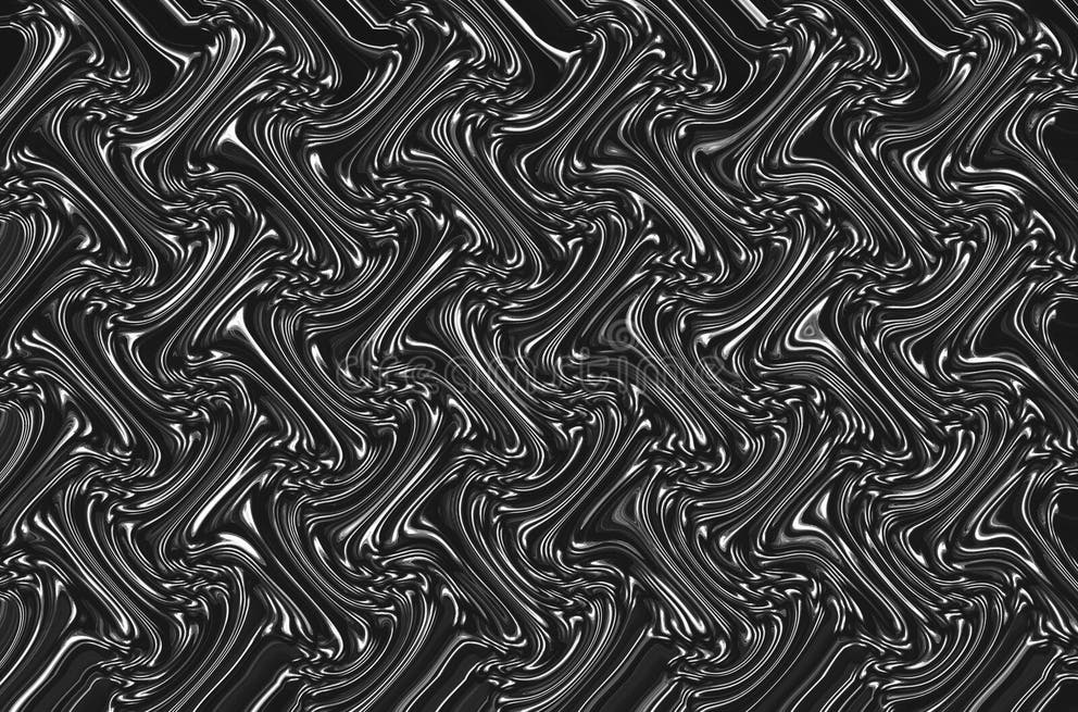 3D Pattern Flow of Liquid Grey Metallic Substance on a Black Fluid ...