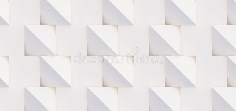 3D Pattern Made of White and Beige Geometric Shapes Stock Illustration ...