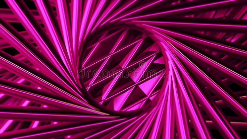 3D Pattern in Rotating Spiral. Motion. 3D Metal Pattern with Diamonds ...