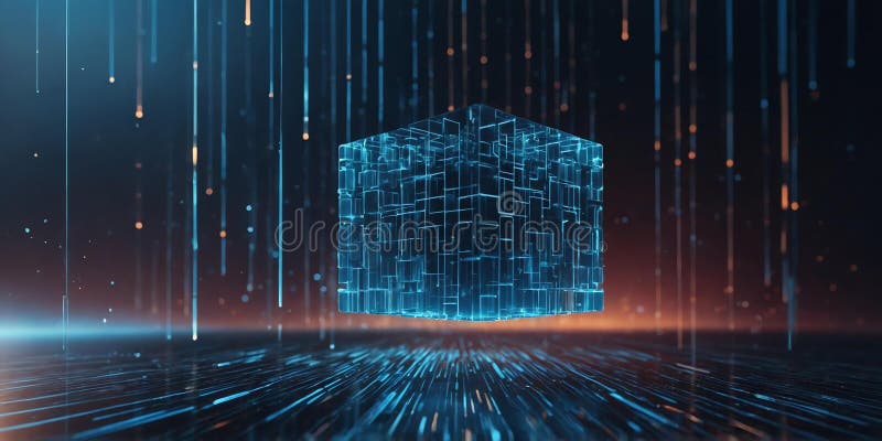 2d Pattern Upward Flow and Blue Cube with Speed of Fut Ai Generated ...