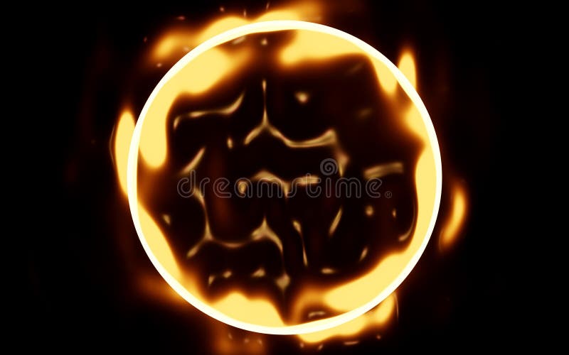 3d Patterns of Flames Surface Abstract Background. Gold Color Liquid ...