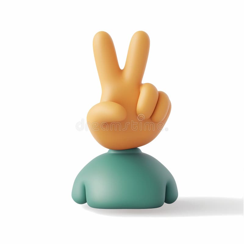 3D Peace Sign, Victory Sign Stock Image - Illustration of fingers ...