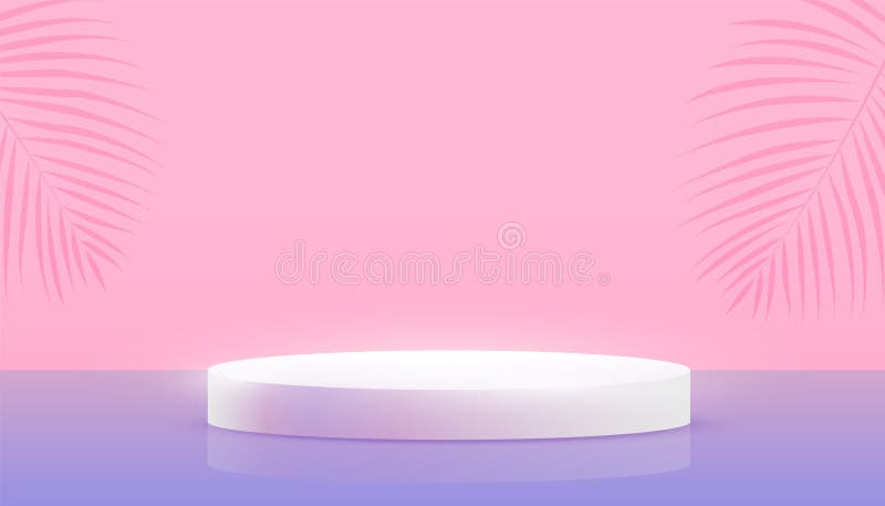 3d Pedestal Platform Background for Object Display with Leaves Design ...