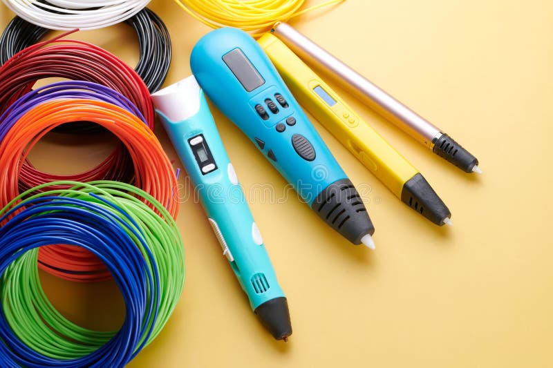 3d Pen for Creating Volume Plastic Figures Stock Image - Image of ...