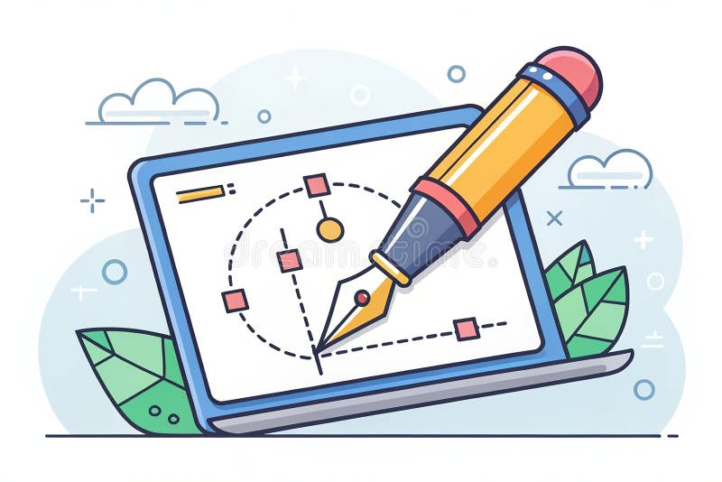 3D Pen Tool Cursor for Graphic Design Software Stock Illustration ...