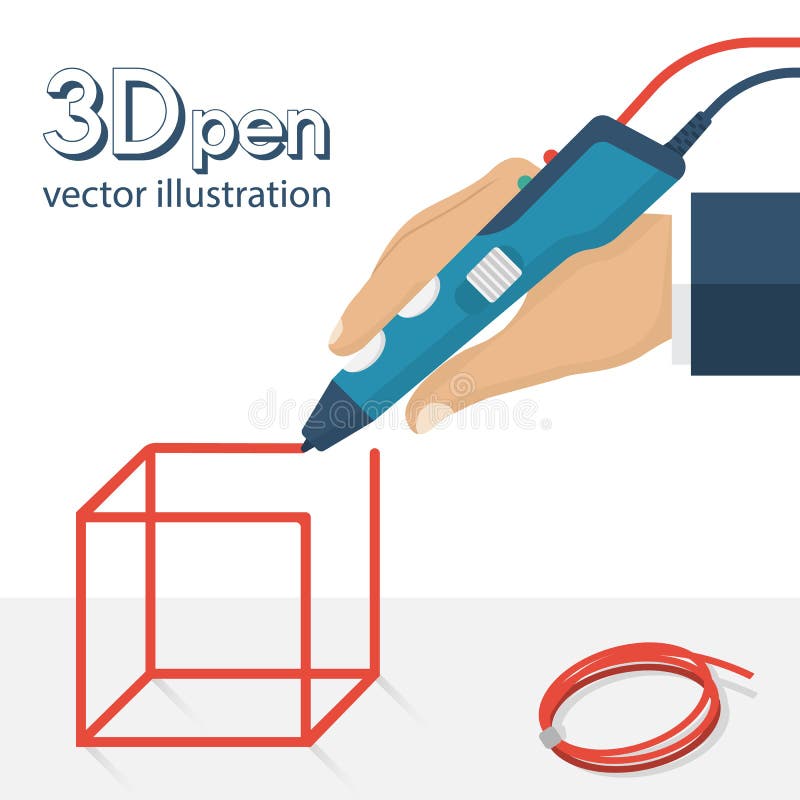 3d pen vector stock vector. Illustration of business - 85908025