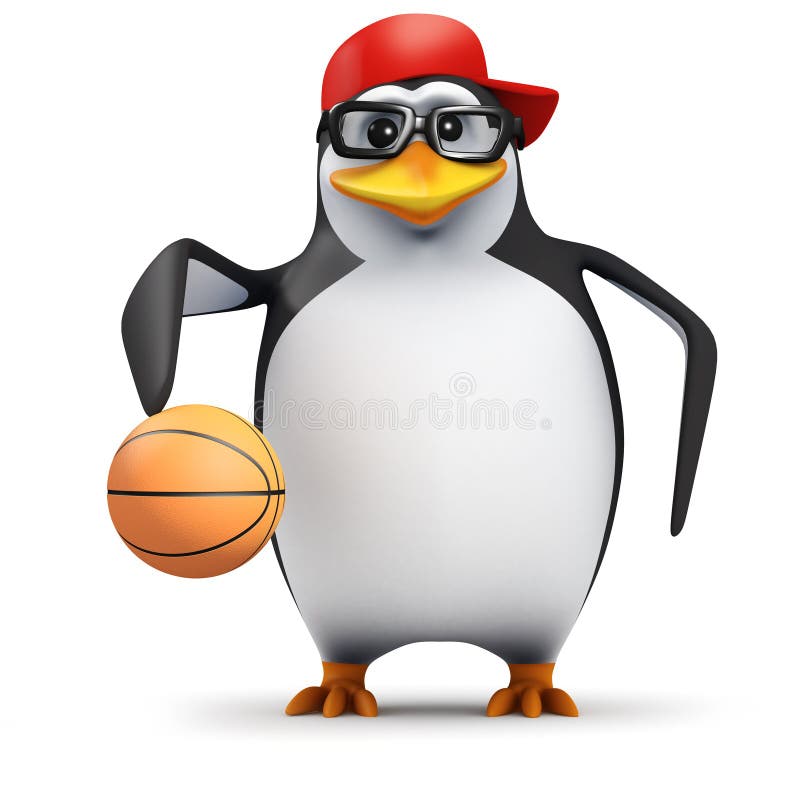 3d Penguin Basketball Player Stock Illustration - Illustration of wings ...