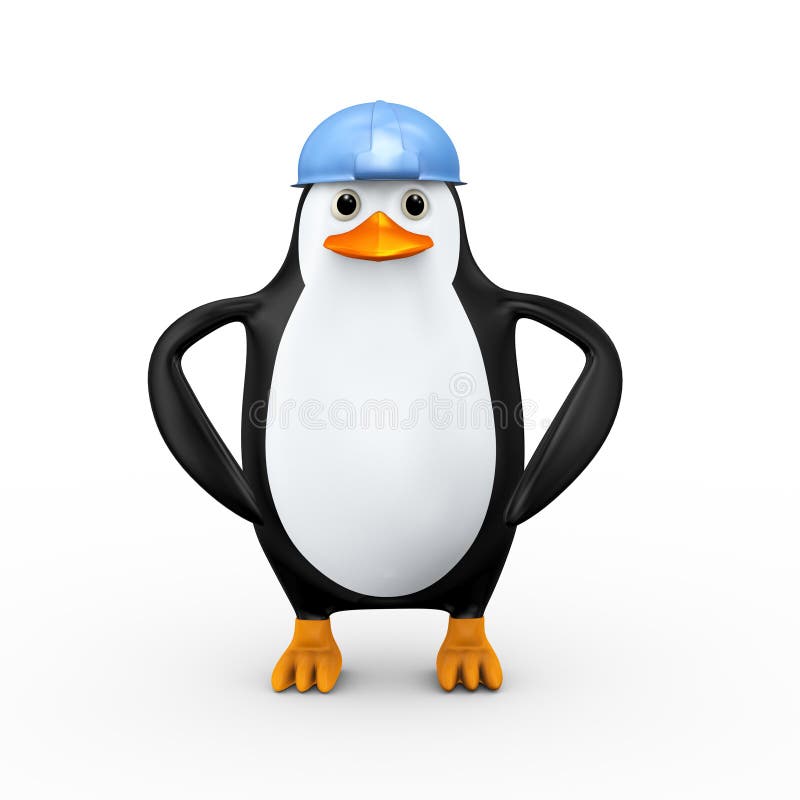 3d Penguin Construction Worker Stock Illustration - Illustration of construction, industrial ...