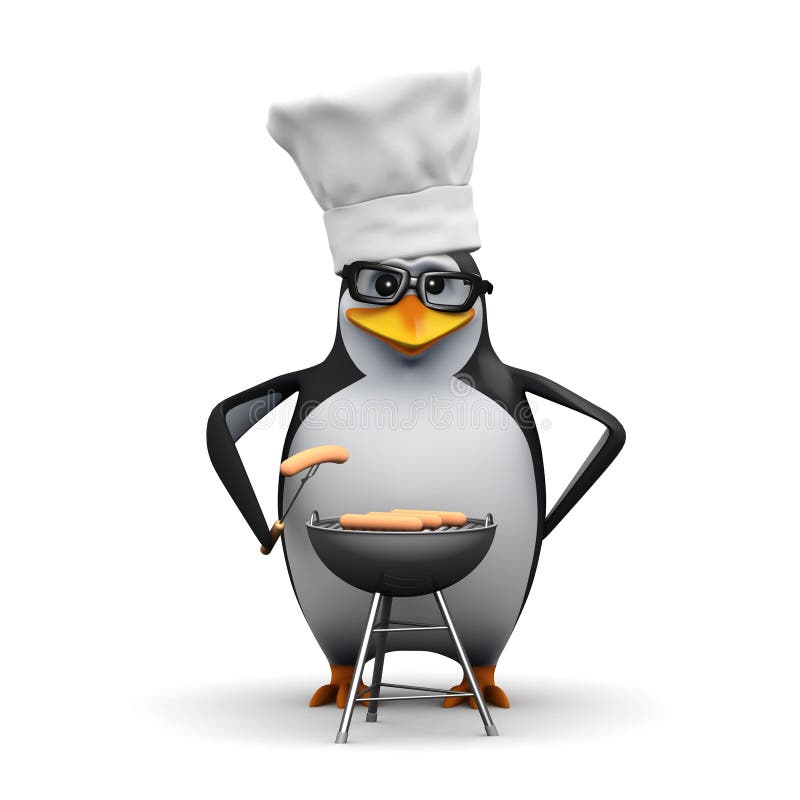 3d Chef Penguin with Wooden Spoon Stock Illustration - Illustration of ...