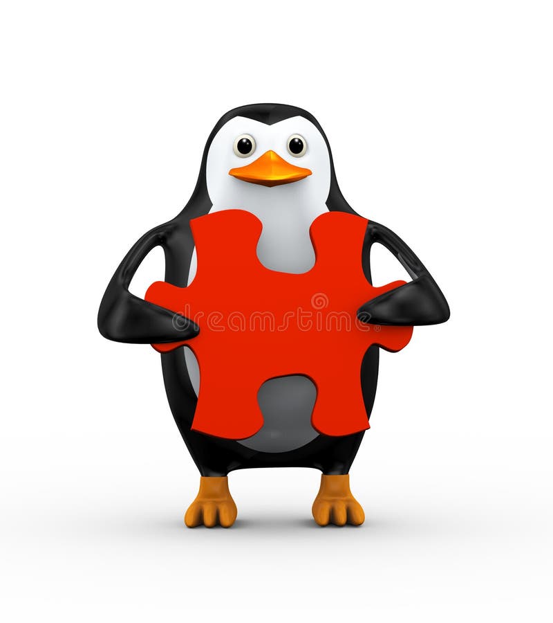 3d penguin holding tools stock illustration. Illustration of idea ...