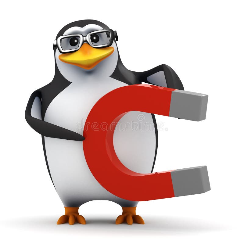 3d Penguin magnet stock illustration. Illustration of wings - 42187006