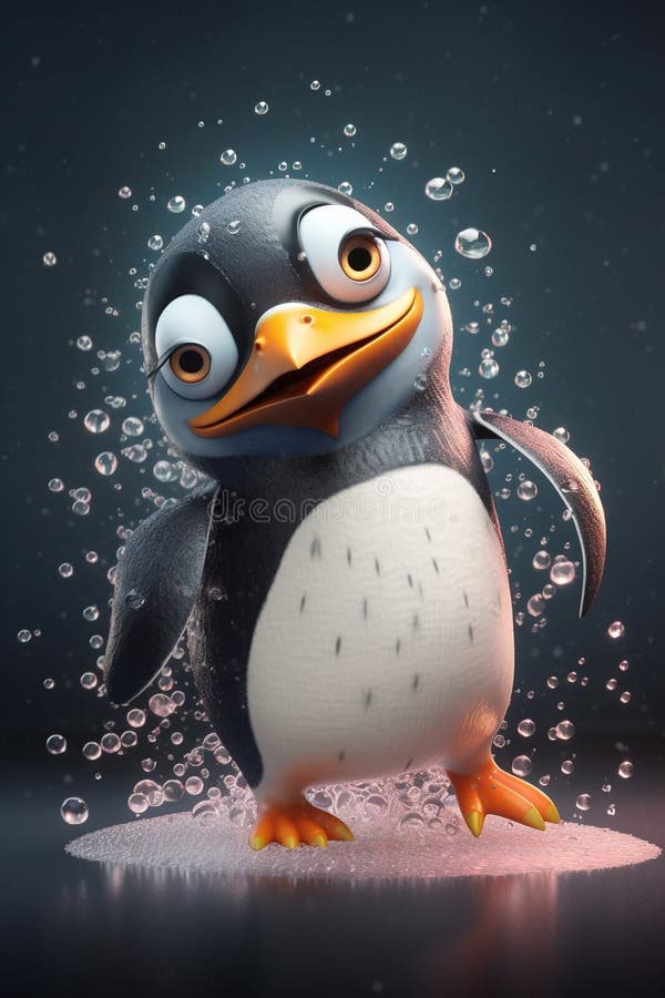 3D Penguin, Pixar Style. Generative AI Stock Illustration ...