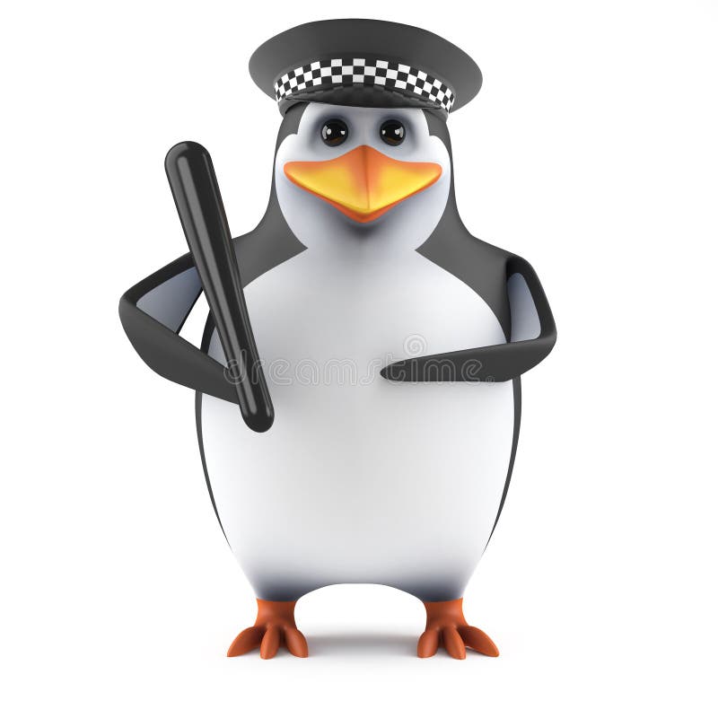 3d Penguin is a Police Officer Stock Illustration - Illustration of ...