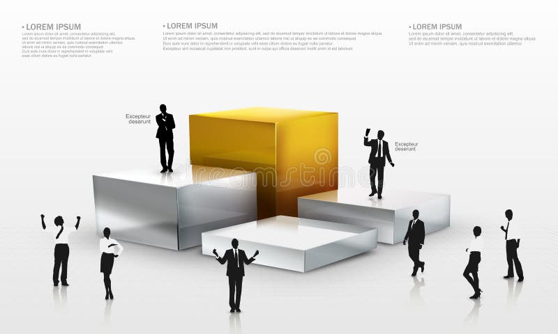 3D people around the chart stock illustration. Illustration of type ...