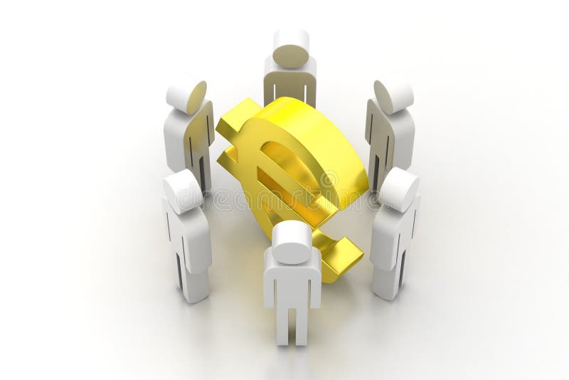 3d People Around Euro Sign Stock Illustrations – 11 3d People Around ...