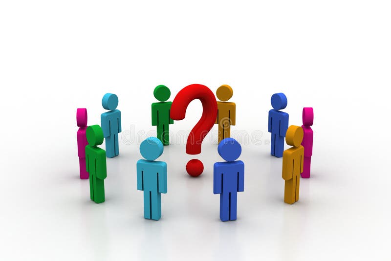 Men Around Question Mark stock illustration. Illustration of manage ...