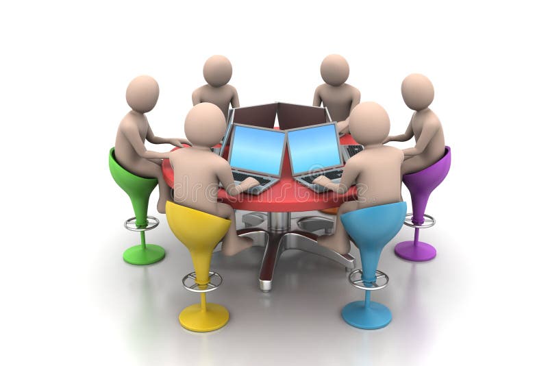 3d White People Connected Around the World Stock Illustration ...