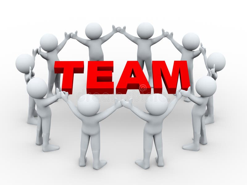 3d people around word team stock illustration. Illustration of strategy ...