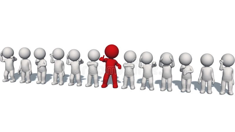 3D men in line walking stock illustration. Illustration of people ...