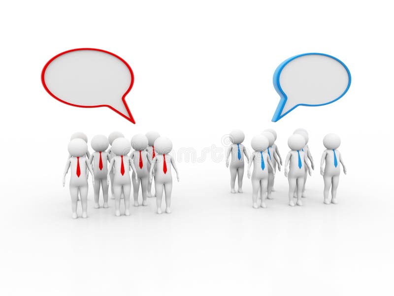 Business Conversation,chat Concept between the Two Group. 3d Render ...