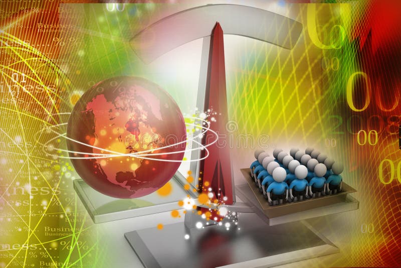 3d People in Box, Team Work Concept Stock Illustration - Illustration ...