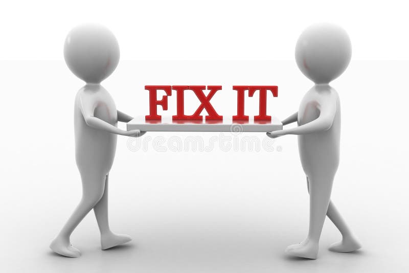 3d people holding fix it stock illustration. Illustration of service ...