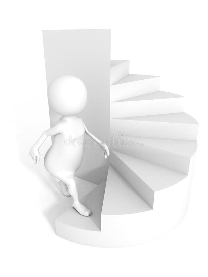 3d People Character Step Up Stairs Grow Twisted Ladder Stock ...