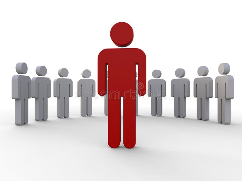 3D People - Circular Array Around the Leader Stock Illustration ... 3D People - Circular Array Around the Leader Stock Illustration ...