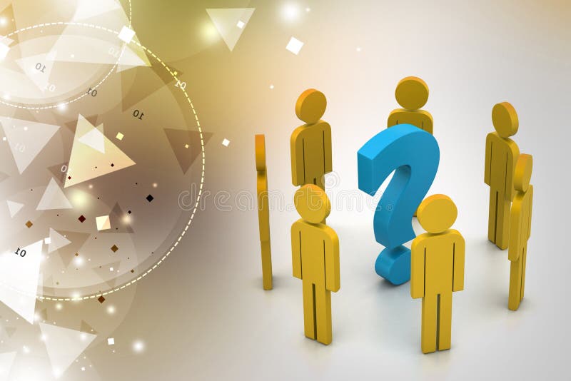 3d people in doubt stock illustration. Illustration of disappointment ...