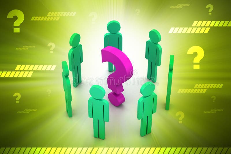 3d people in doubt stock illustration. Illustration of difficulties ...
