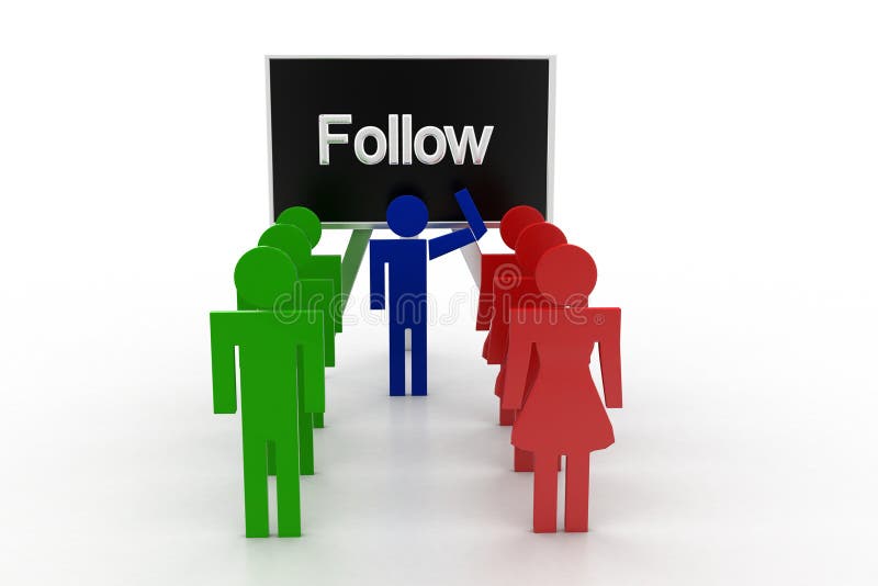 3d People Follow Instruction Illustration Stock Illustration ...