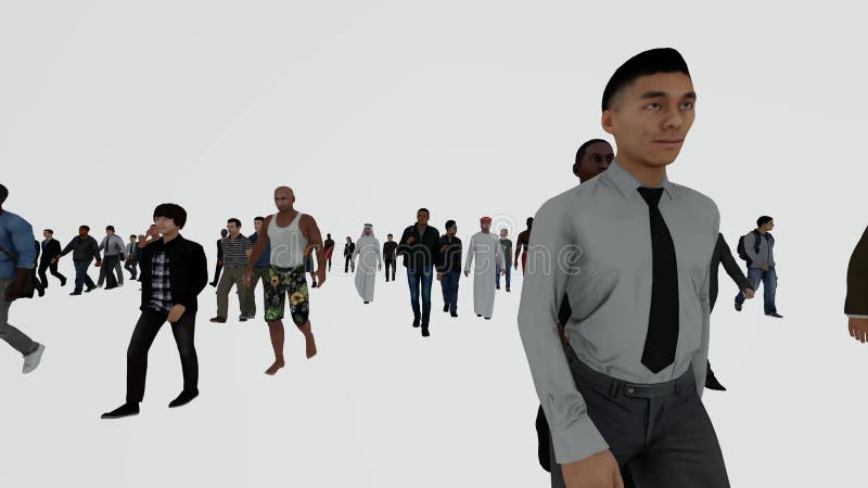 3d people green screen chroma key background crowd animation walk talk ...