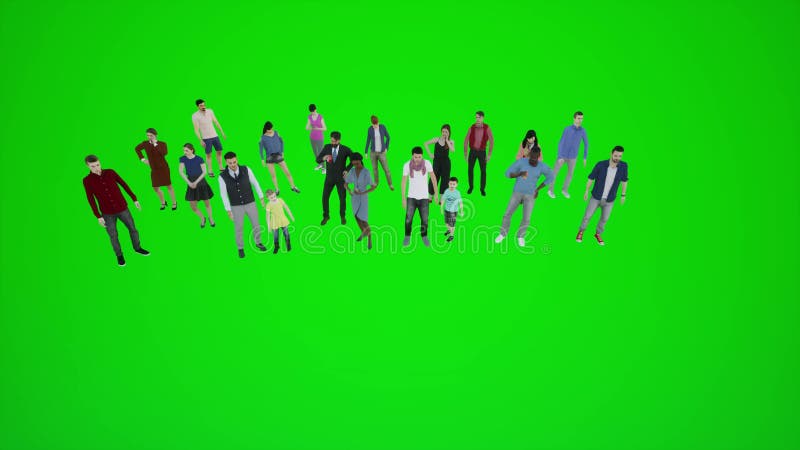 3d People Green Screen Chroma Key Background Crowd Animation Walk Talk ...