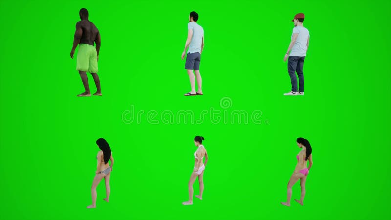 3d People Green Screen Chromakey Renderign Animation People Doing ...
