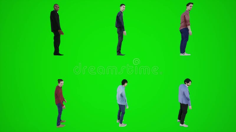 3d People Green Screen Chromakey Renderign Animation People Doing ...