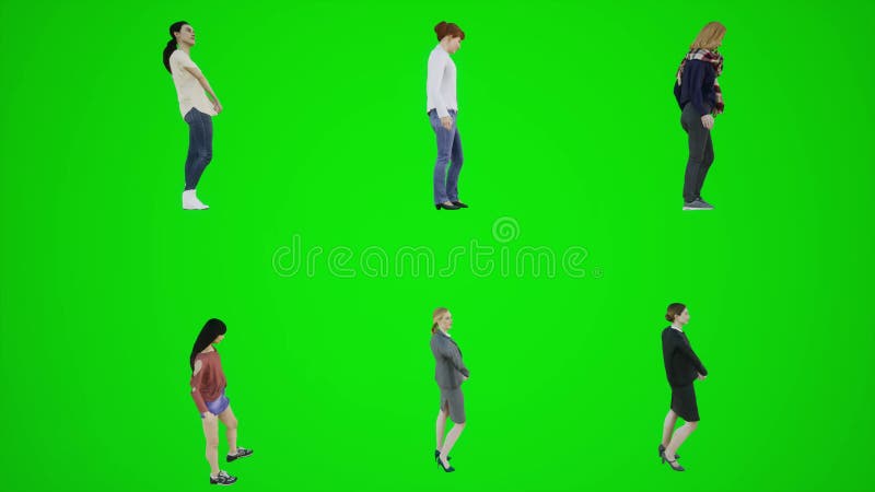 3d People Green Screen Chromakey Renderign Animation People Doing ...