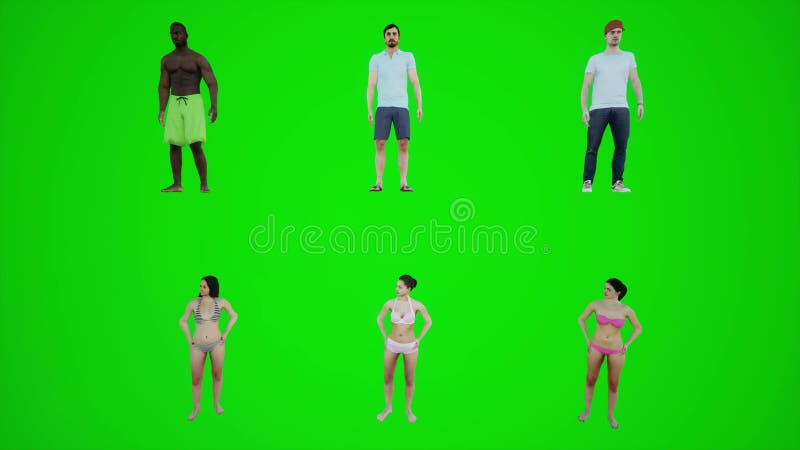 3d People Green Screen Chromakey Renderign Animation People Doing ...
