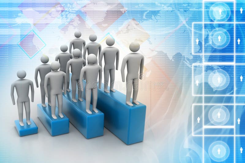 3d People in Group, Leadership Concept Stock Illustration ...