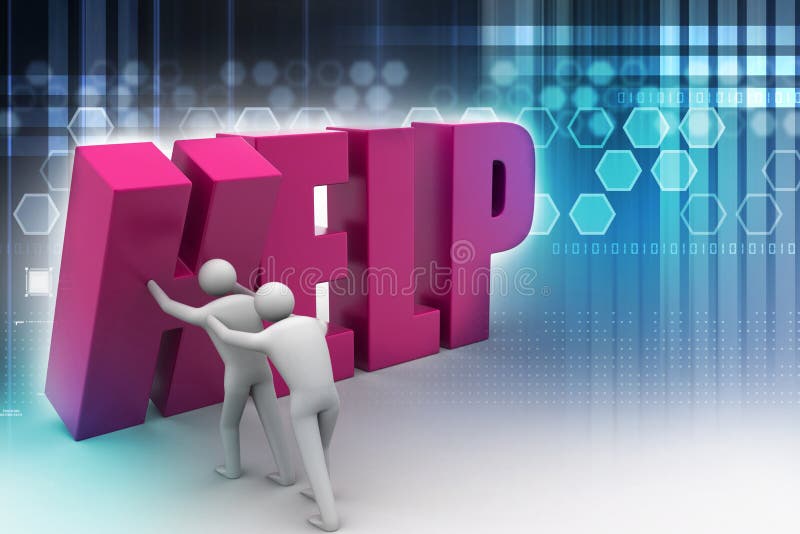 3d people with help text stock illustration. Illustration of human ...