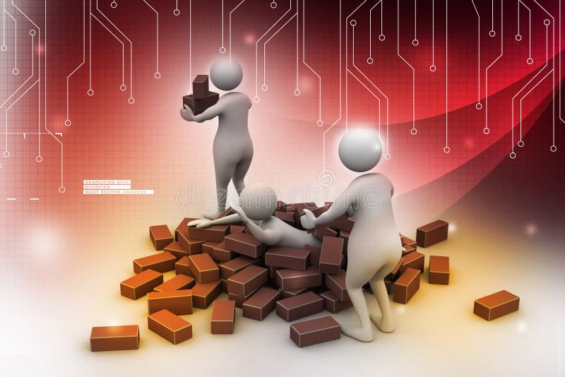 3d people helping stock illustration. Illustration of assistant - 23849015