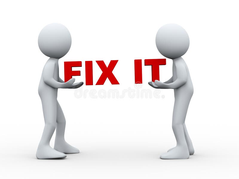 3d people holding fix it stock illustration. Illustration of finance ...