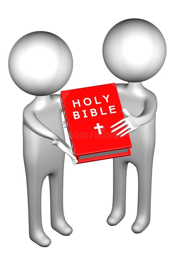 3d People with Holy Bible stock illustration. Illustration of kirk ...
