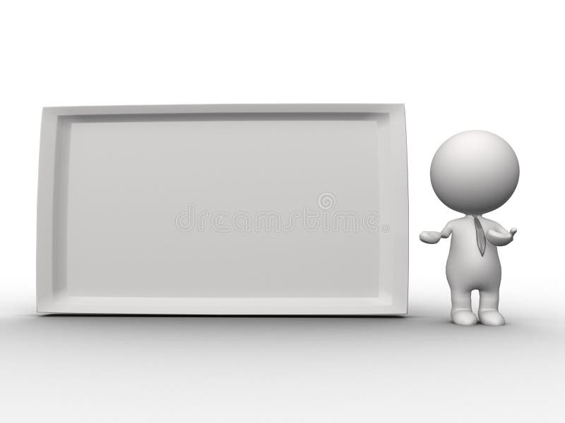 3d People-human Character Holding a Board Stock Illustration ...