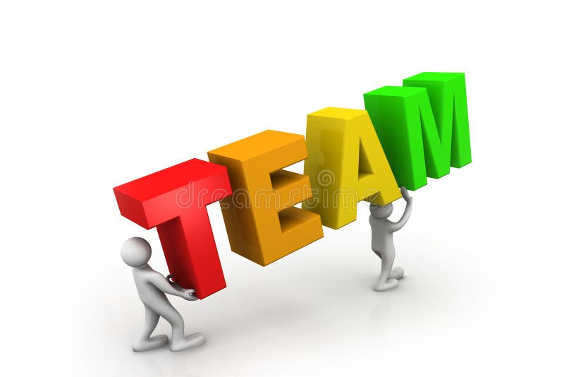3D People- Human Character with Word Team Stock Illustration ...