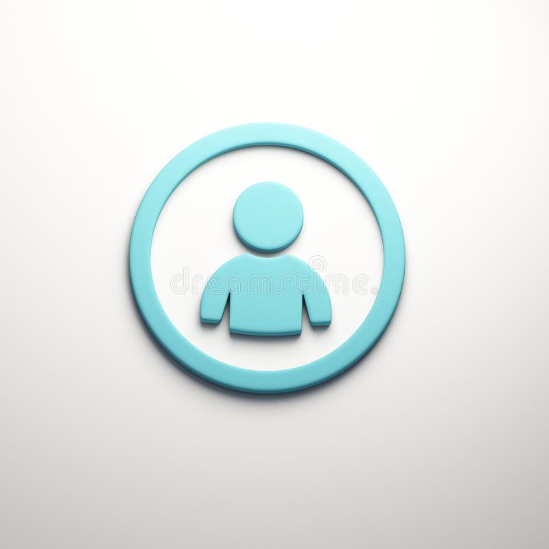 3D People Male Circle Icon Render Stock Illustration - Illustration of ...