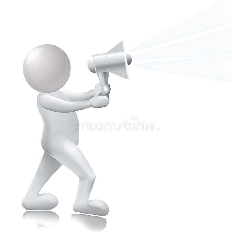 3d Man Megaphone Speaking Loud Stock Illustrations – 145 3d Man ...