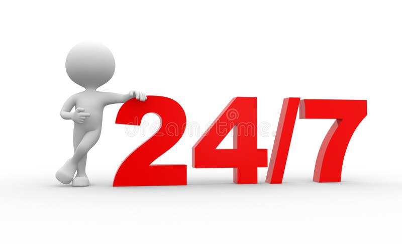 24/7 stock illustration. Illustration of minute, advertise - 58790001