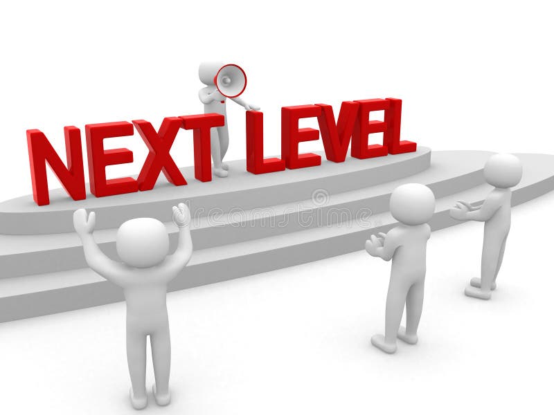 3d People - Man, Person with Ladder. Next Level. Progress Concept ...