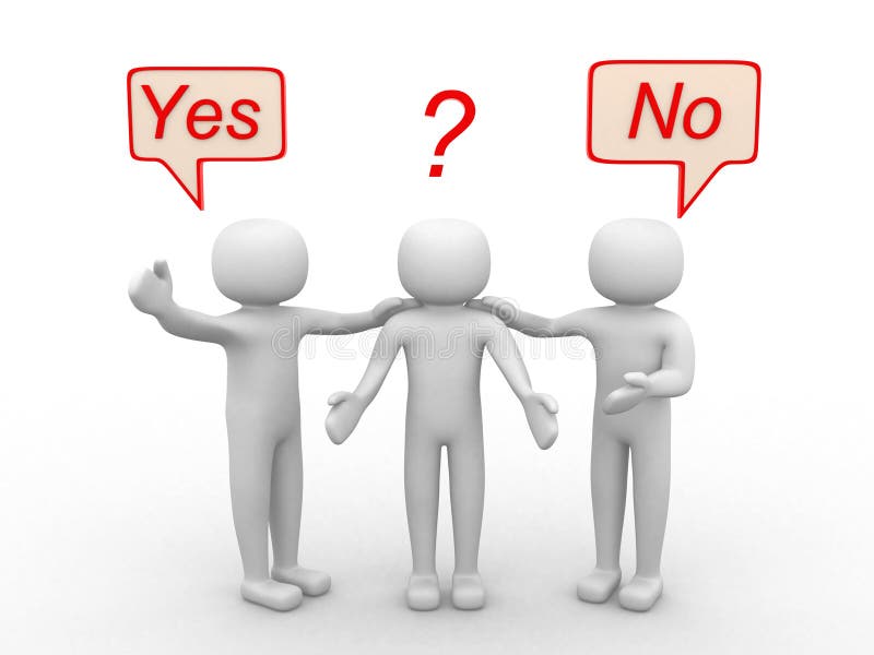 3d Small People - Yes or No Stock Illustration - Illustration of answer ...