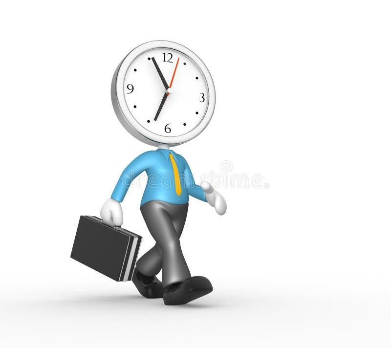 Stickman Stick Figure Time Management Clock Deadline Stock Vector ...